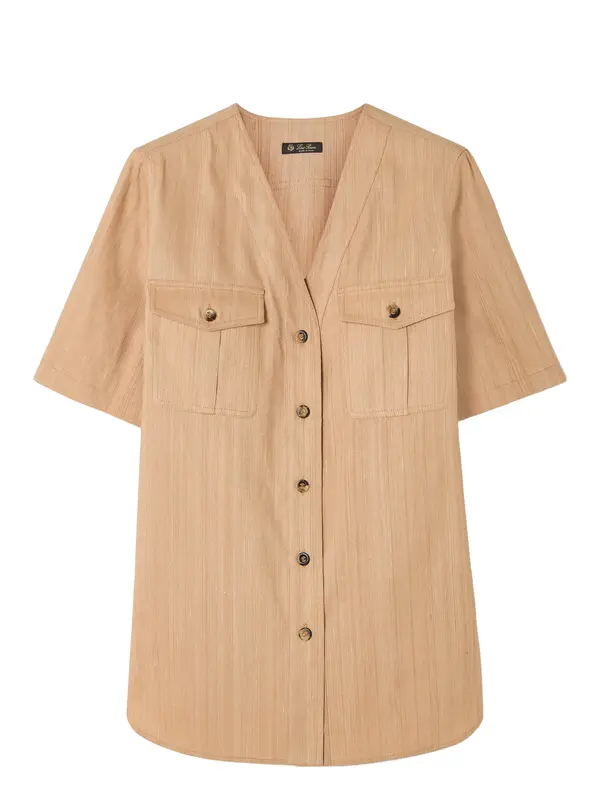 Loro Piana Textured-silk Shirt - Neutrals