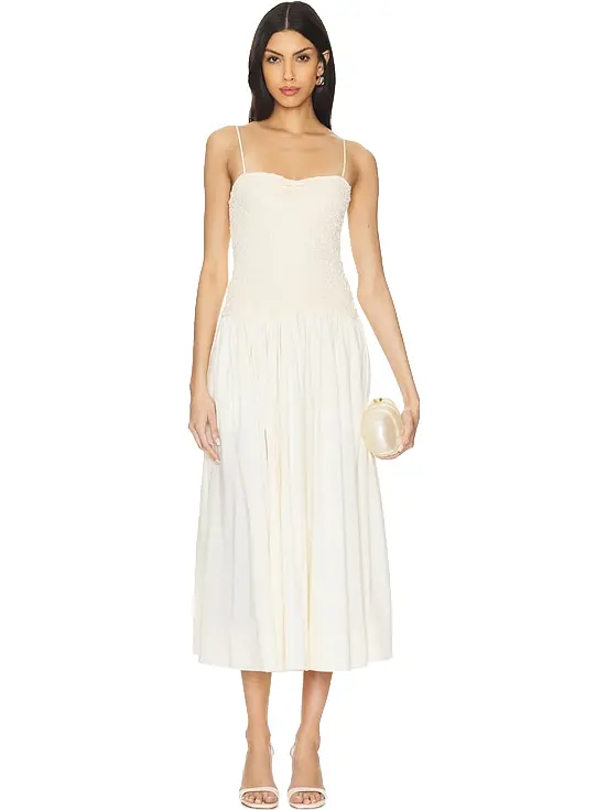Lpa Stacci Midi Dress - Beige & Cream