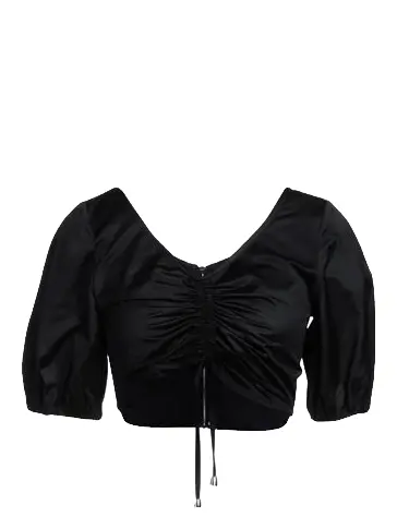 Pinko Crop Top In Cotton And Polyester - Black