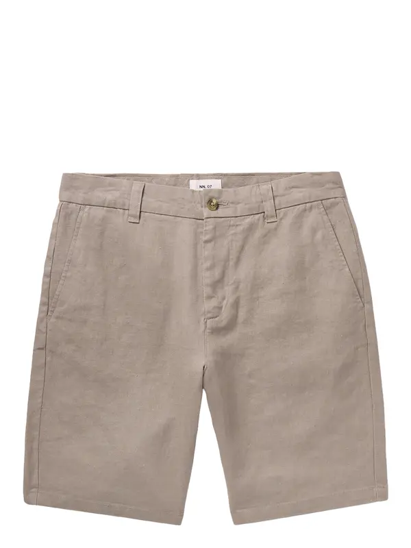 Nn07 Crown 1454 Straight-leg Linen Shorts - Neutrals