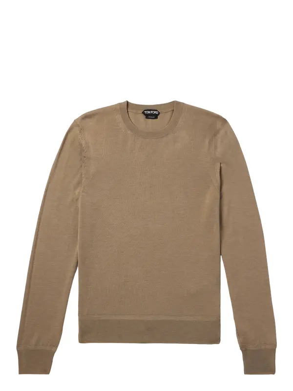 TOM FORD Cashmere And Silk-blend Sweater - Brown