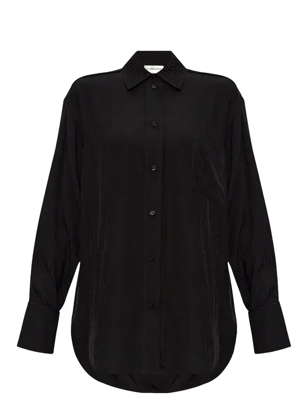 Victoria Beckham Monogram-pattern Button-down Shirt - Black