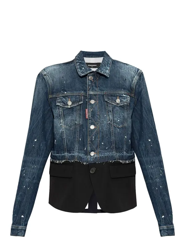 Dsquared2 Logo-patch Cotton Jacket - Blue
