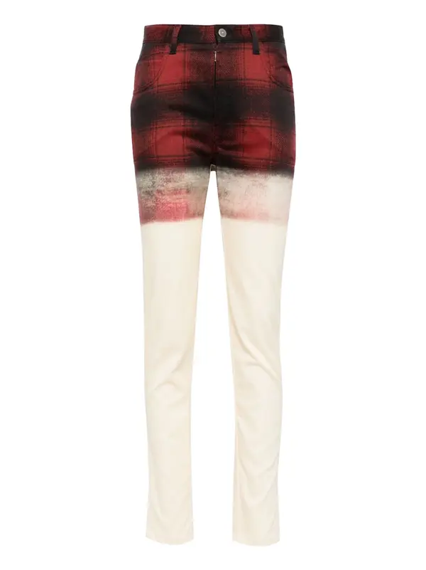 MAISON MARGIELA Checked Skinny Jeans - Red