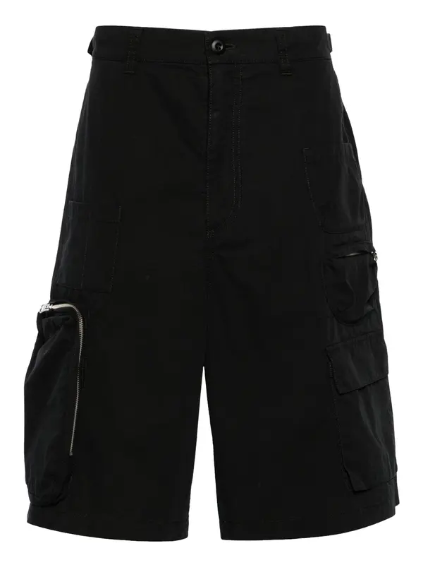MAISON MARGIELA Mid-rise Cotton Cargo Shorts - Black