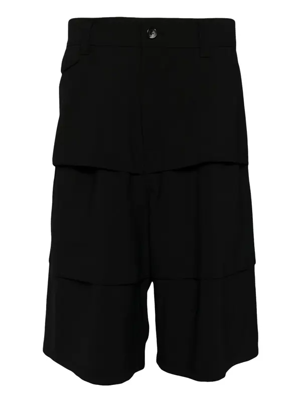 SONGZIO Pleated Cargo Shorts - Black