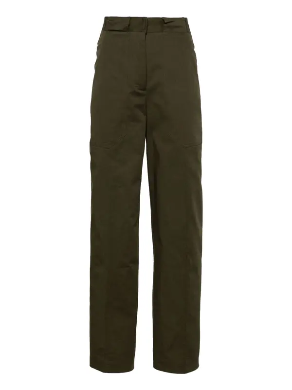 Matteau Tapered-leg Twill Trousers - Green