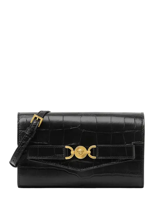 Versace Medusa '95 Croc-effect Cross Body Bag - Black