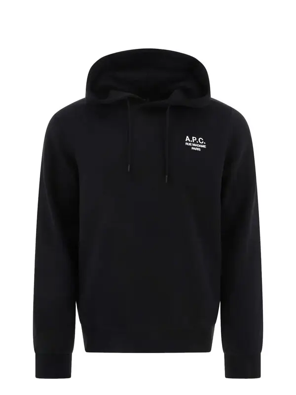 A.p.c. Logo-print Drawstring Hoodie - Blue