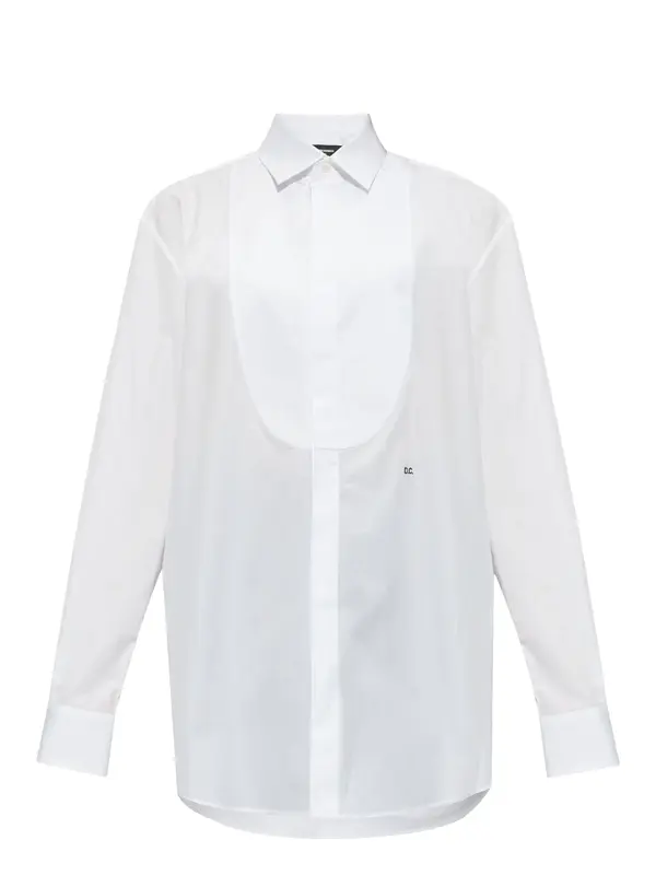 Dsquared2 Bib Collar Cotton Shirt - White