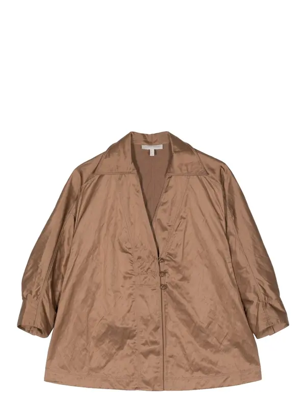 Shiatzy Chen Knot-detail Crinkled Shirt - Brown