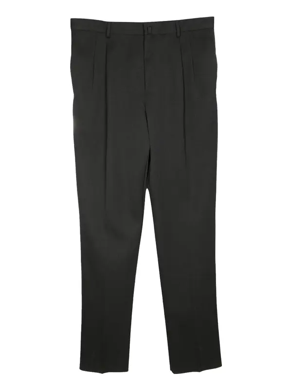 LANVIN High-waisted Tapered-leg Wool Trousers - Black