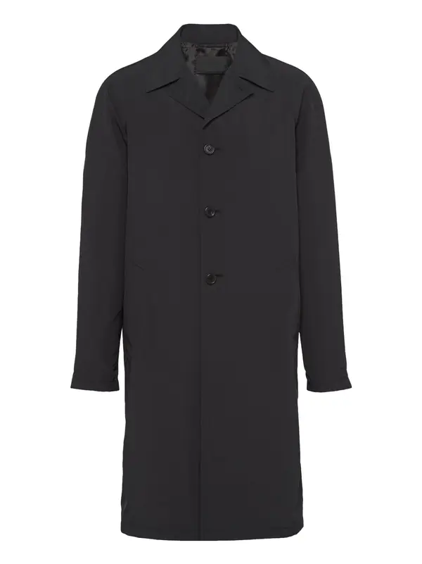 Prada Single-breasted Wool Coat - Black