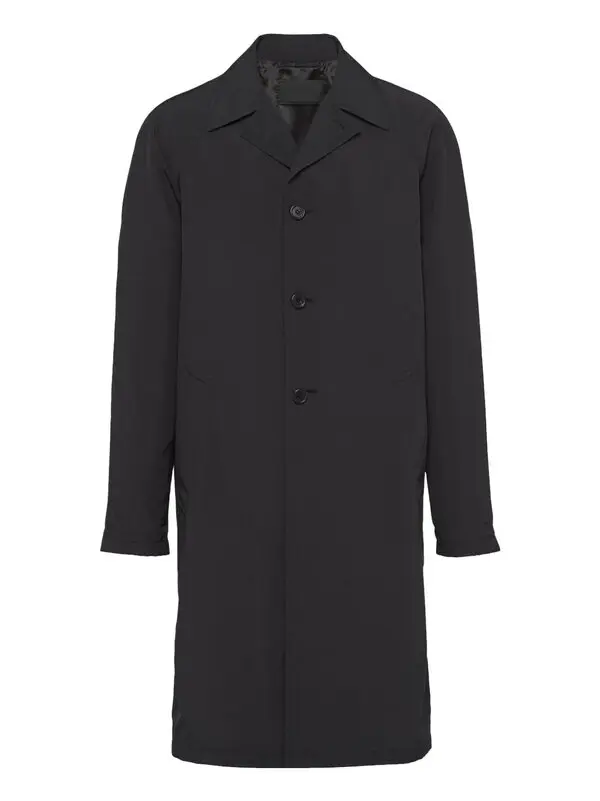 Prada Single-breasted Wool Coat - Black