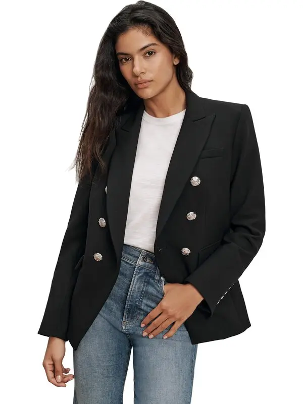 Veronica Beard Miller Dickey Jacket Black Gold - Black/silver