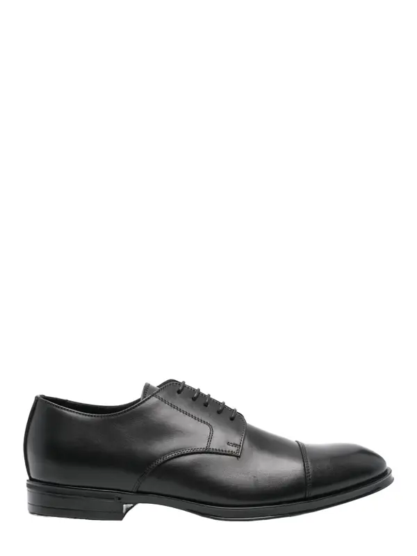 Canali Leather Derby Shoes - Black