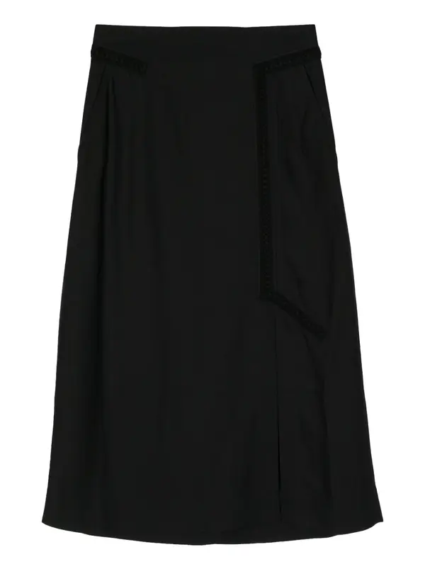 Shiatzy Chen Panelled Midi Skirt - Black