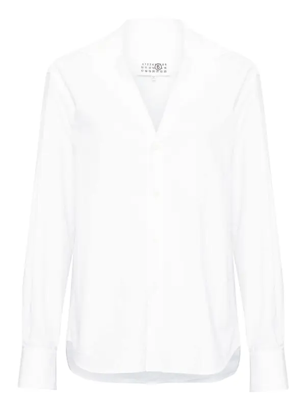 MAISON MARGIELA V-neck Cotton Shirt - White