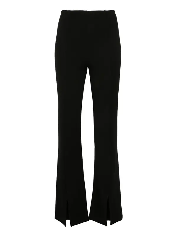 Maje Split-detailed Flared Trousers - Black