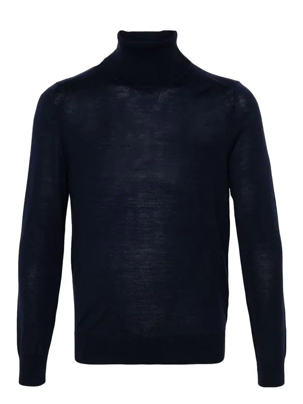 Paul Smith Roll Neck Sweater - Blue