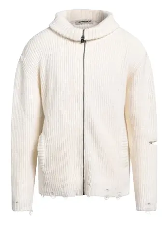 A PAPER KID Merino Wool Cashmere Cardigan - White