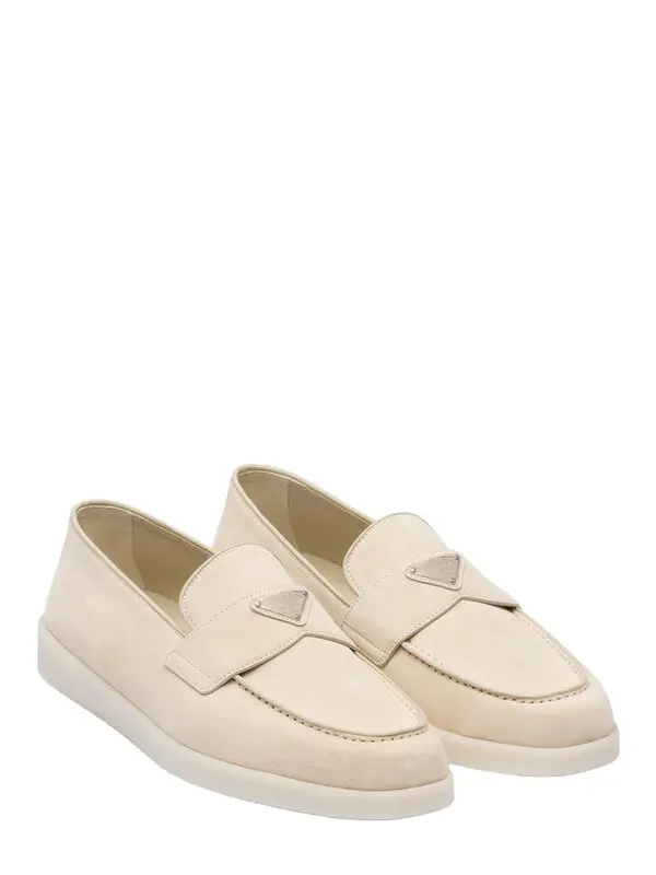 Prada Suede Loafers - Neutral