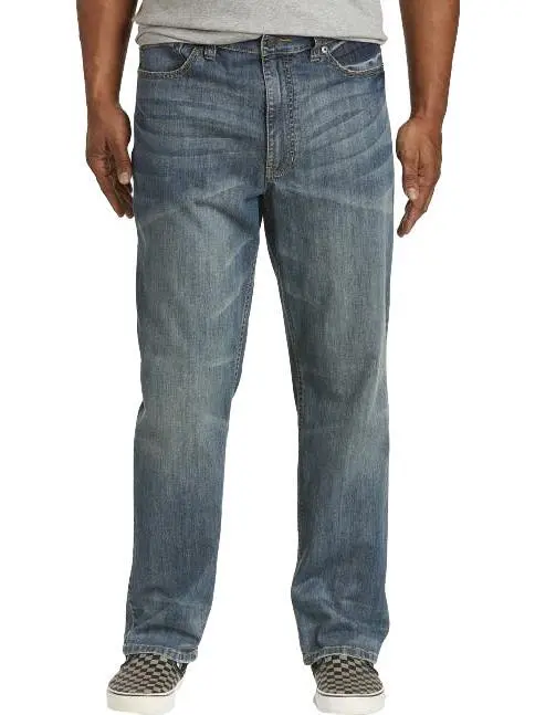 TRUE NATION BY DXL Relaxed-fit Stretch Jeans - Cali Cool