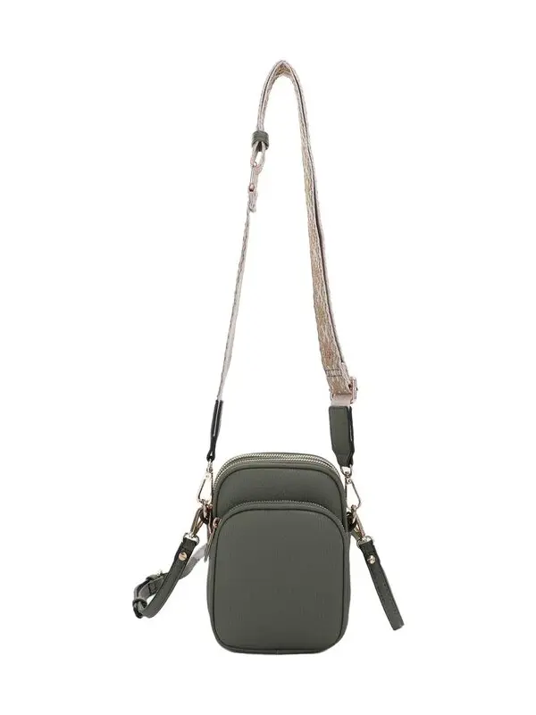 MALI + LILI Josephine Vegan Leather Crossbody Bag - Hunter Green/tri
