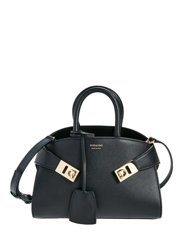 FERRAGAMO Hug Soft Leather Crossbody Bag - Black