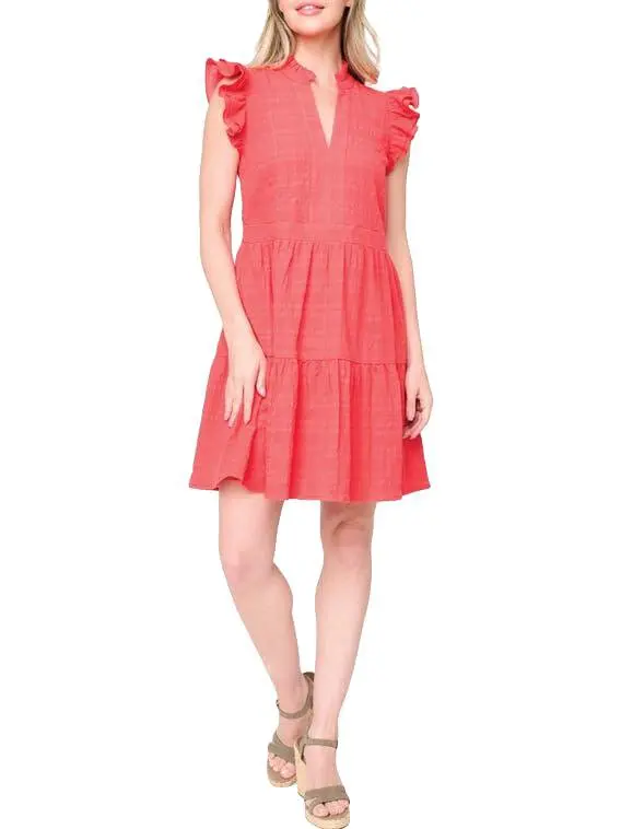 GIBSONLOOK Cotton Seersucker Sundress - Hibiscus