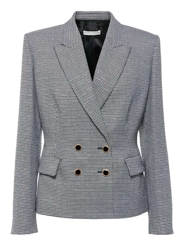 Alessandra Rich Houndstooth Wool-blend Jacket - Multicoloured