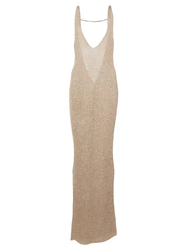 BANANHOT Sunny Lamé Maxi Dress - Gold