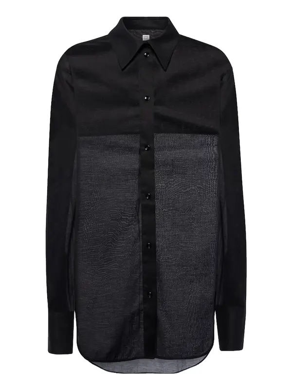 TOTEME Oversized Cotton-blend Shirt - Black