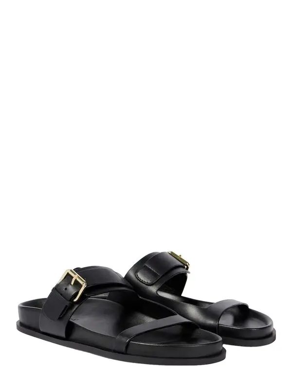 A.emery Prince Leather Sandals - Black