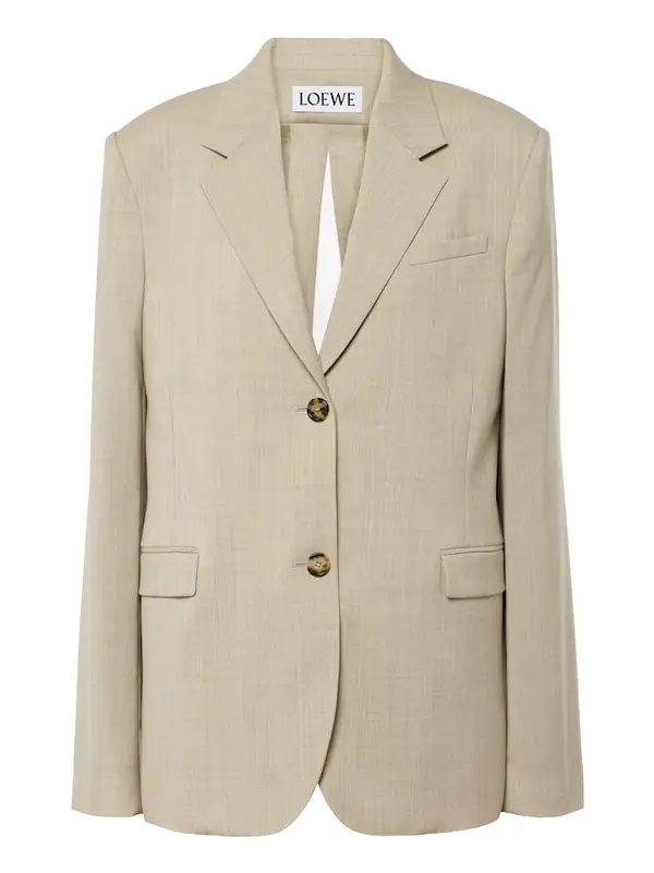 Loewe Deconstructed Wool Blazer - Beige