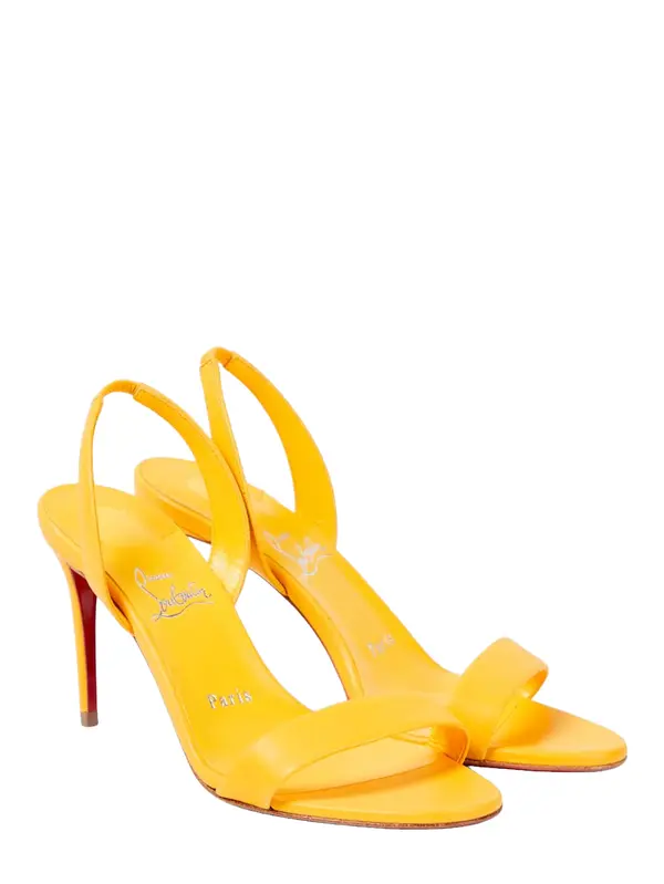 CHRISTIAN LOUBOUTIN O Marylin 100 Leather Slingback Sandals - Yellow