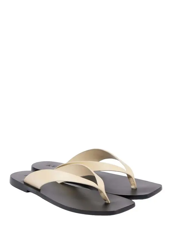 A.emery Kinto Leather Thong Sandals - Beige