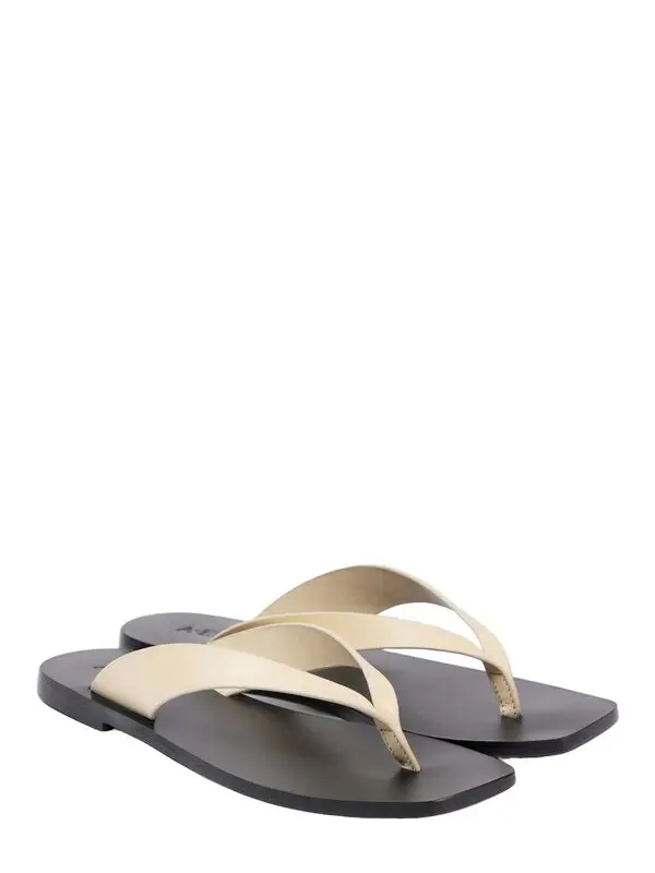 A.emery Kinto Leather Thong Sandals - Beige
