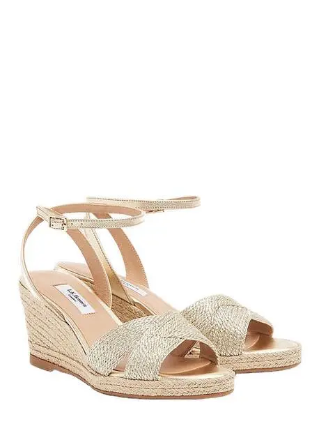 LK BENNETT Santana Wedge Sandal - Soft Gold