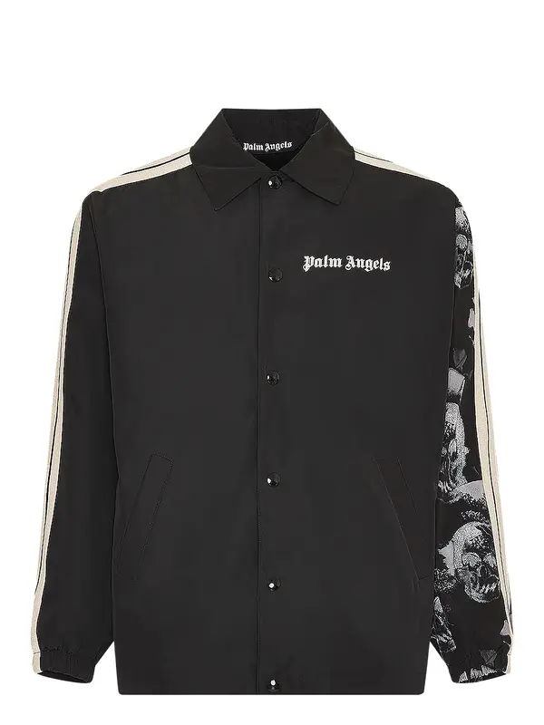 Palm Angels Skull Sleeve Printed Jacket - Black