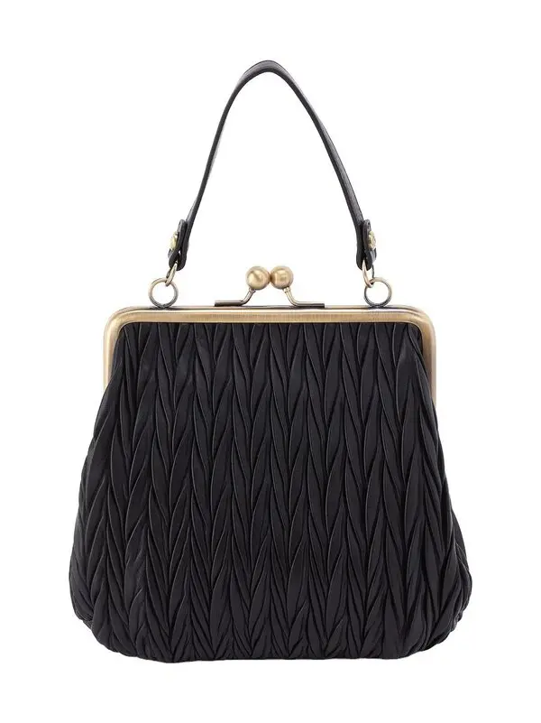 Hobo Alba Leather Frame Crossbody Bag - Black