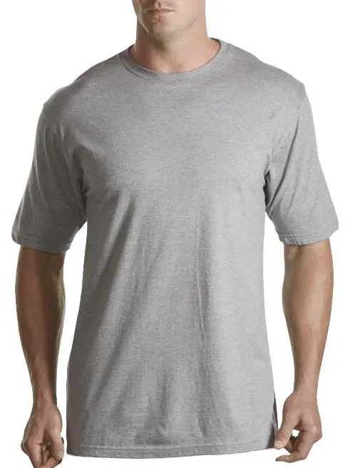 HARBOR BAY BY DXL 3-pack Color Crewneck T-shirts - Grey