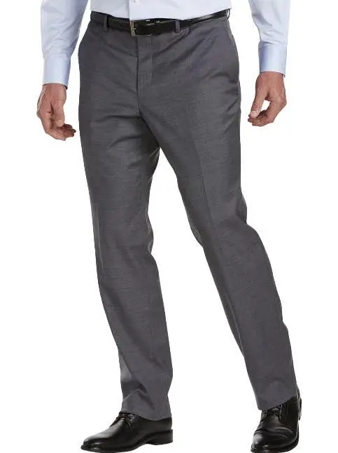 JV REFLEX Flat-front Stretch Dress Pants - Grey
