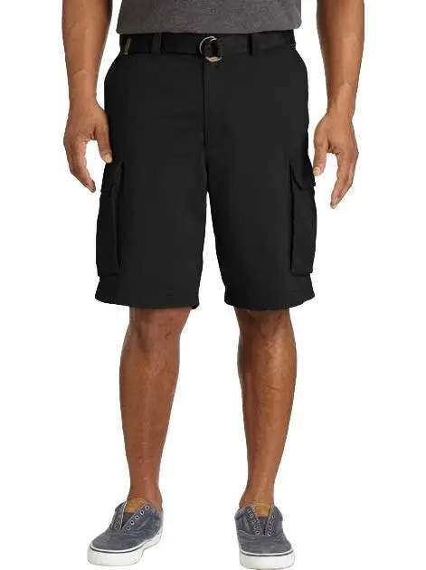 TRUE NATION BY DXL Relaxed-fit Twill Cargo Shorts - Black