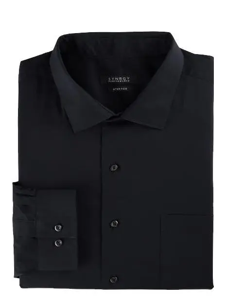 SYNRGY BY DXL Big & Tall Performance Solid Dress Shirt - Black