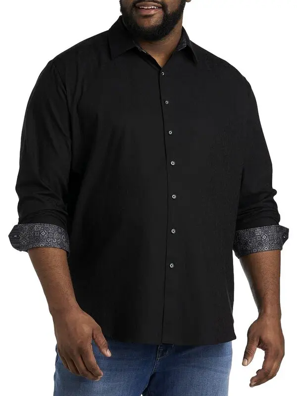 ROBERT GRAHAM BY DXL Luther Tonal Sport Shirt - Black
