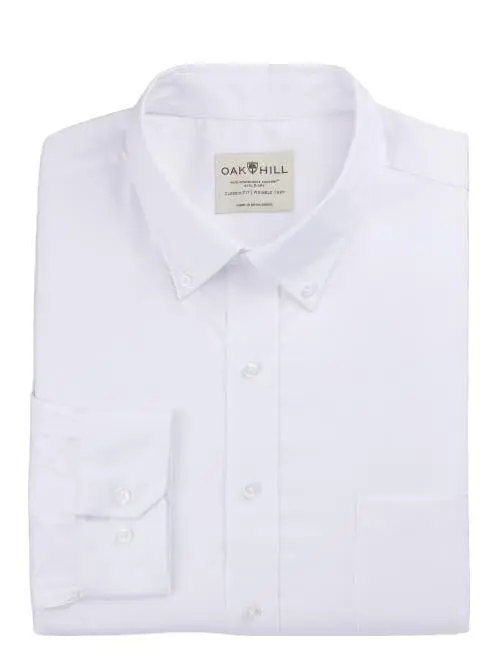 OAK HILL BY DXL Pinpoint Oxford Dress Shirt - White