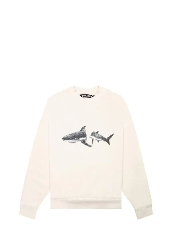 Palm Angels Shark Crewneck - Cream
