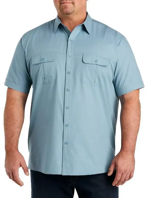 HARBOR BAY BY DXL Co-pilot Sport Shirt - Forget Me Not