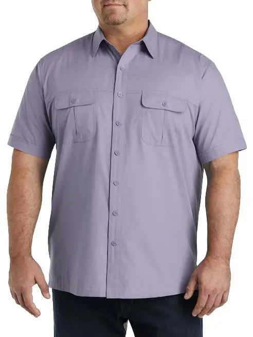 HARBOR BAY BY DXL Co-pilot Sport Shirt - Lavender Grey